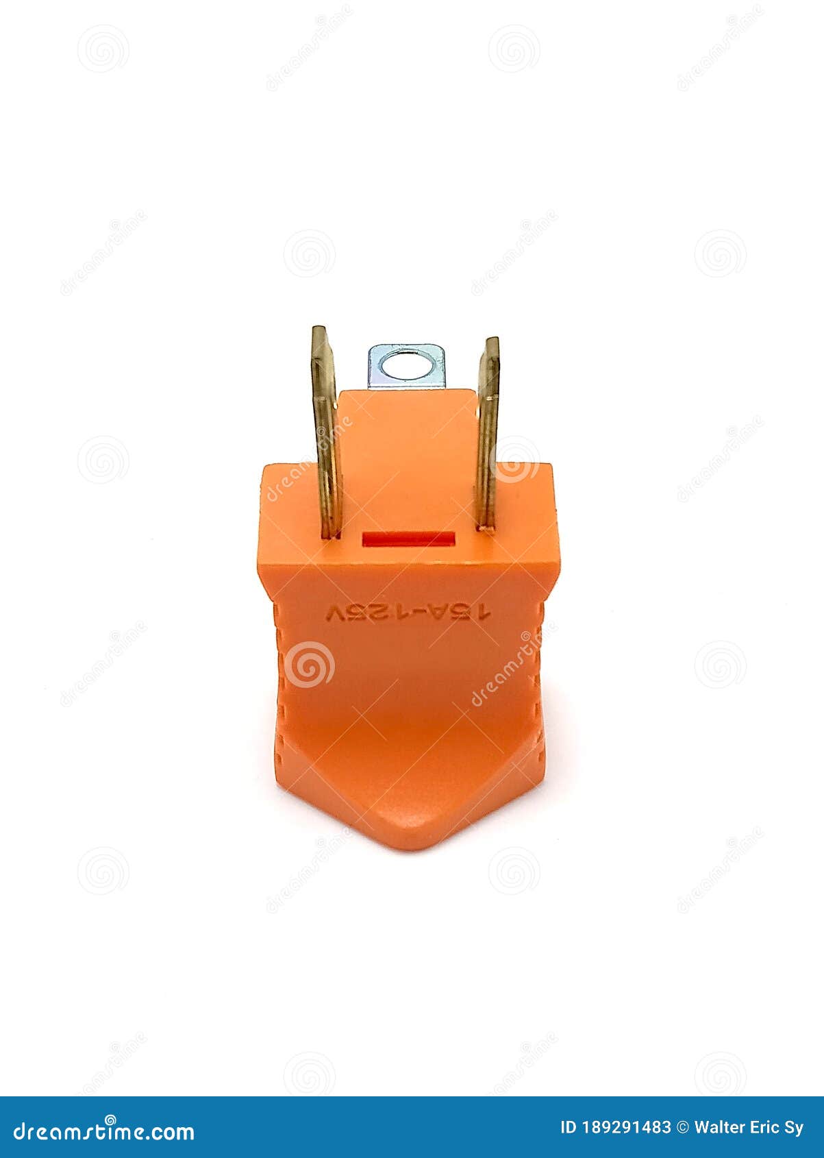 Orange Two Prong Electrical Plug Stock Image - Image of socket ...