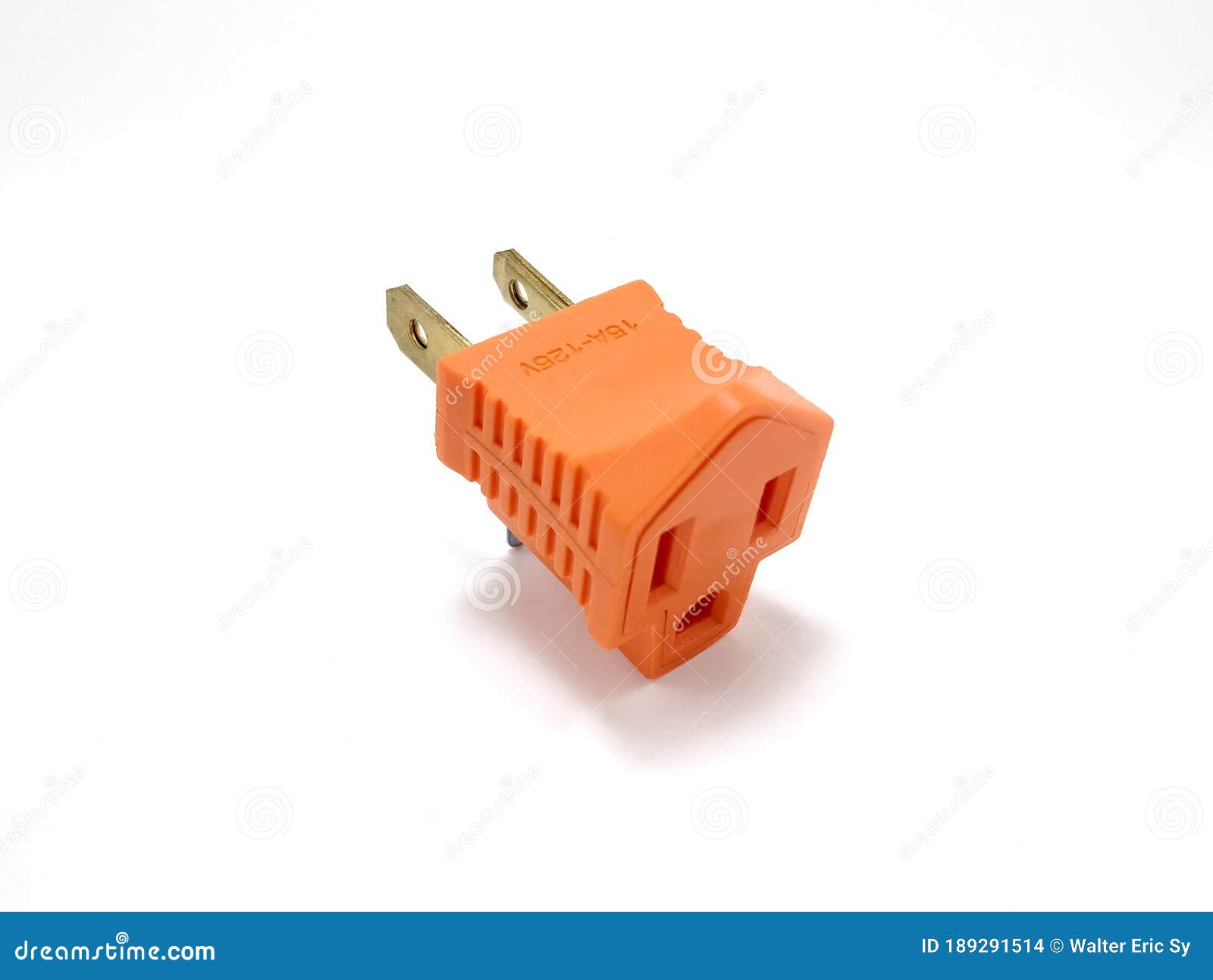 Orange Two Prong Electrical Plug Stock Photo - Image of insert ...