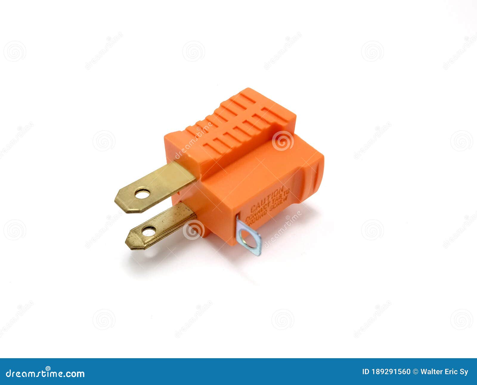 Orange Two Prong Electrical Plug Stock Photo - Image of plastic, item ...