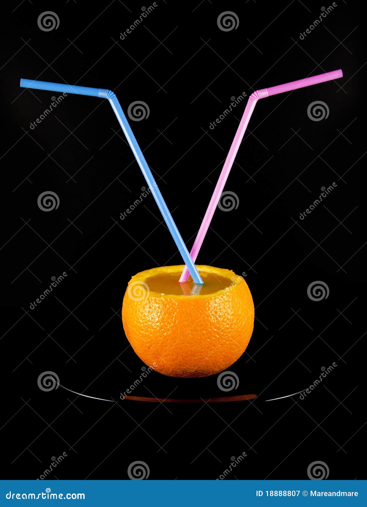 Orange and two straws stock image. Image of descriptive - 18888807