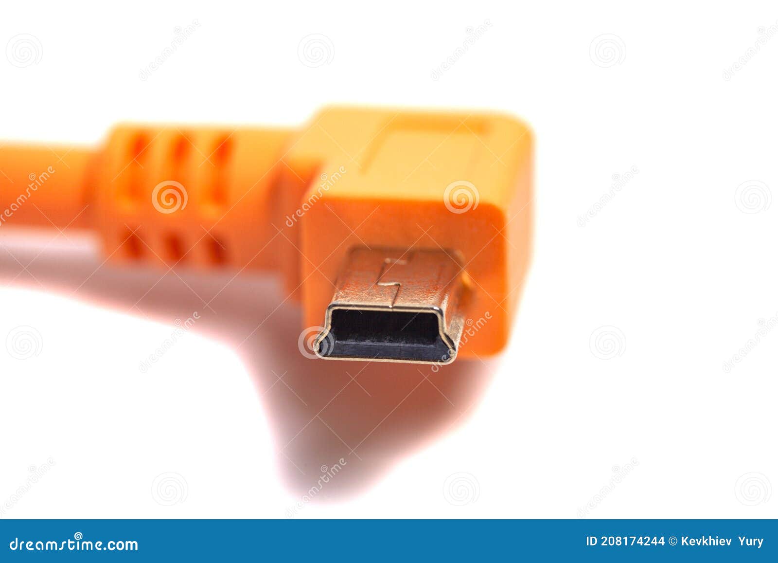 Orange USB Cable Isolated on White Background Stock Photo - Image of ...