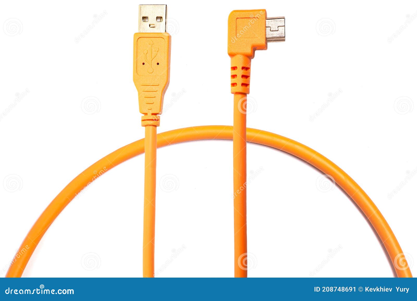 Orange USB Cable Isolated on White Background Stock Image - Image of ...