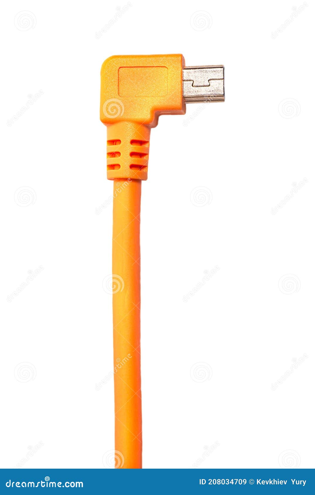 Orange USB Cable Isolated on White Background Stock Image - Image of ...