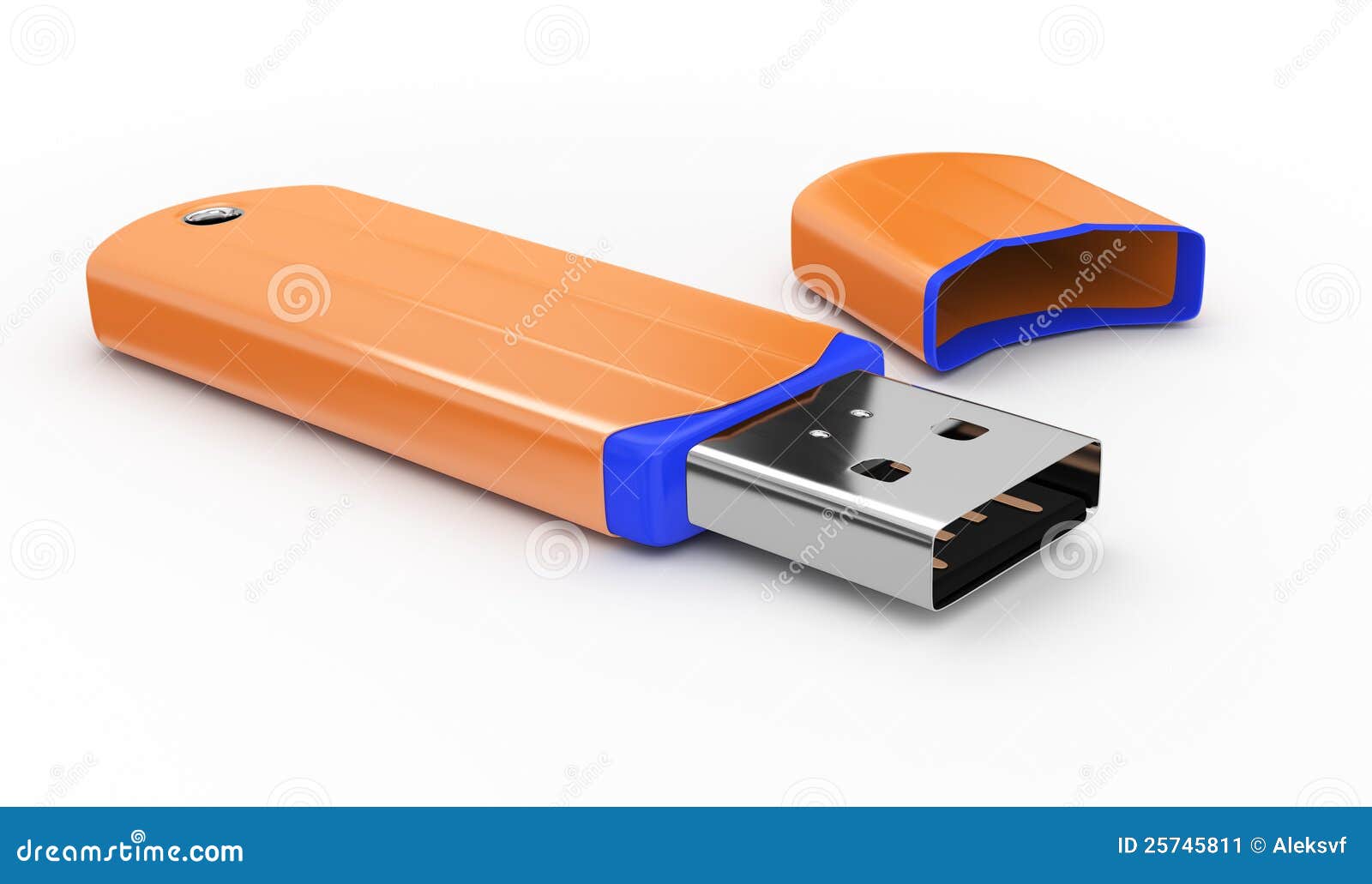 Orange USB flash drive stock illustration. Illustration of data - 25745811
