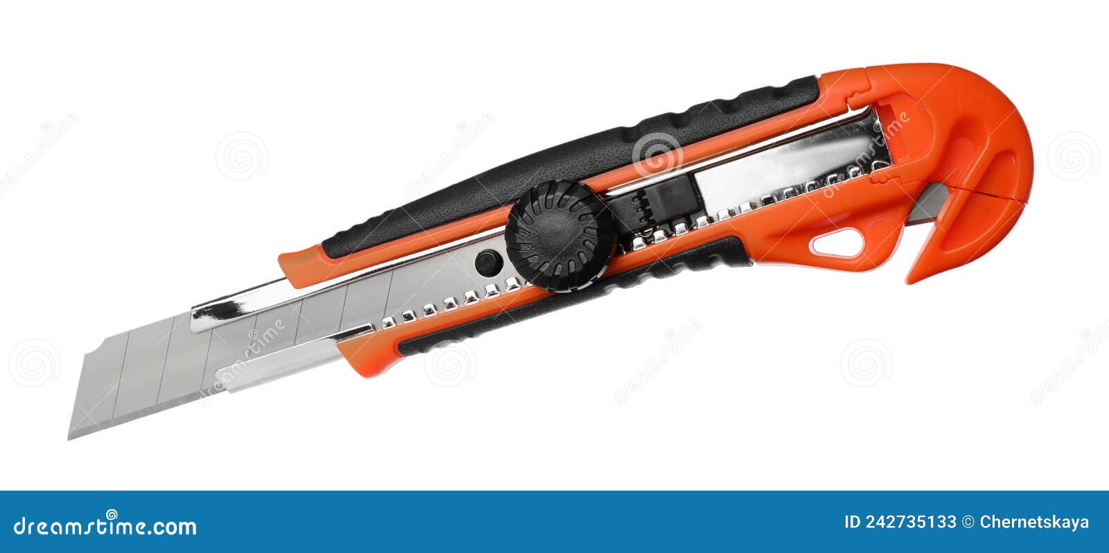 Orange Utility Knife Isolated on White. Construction Tool Stock Image ...