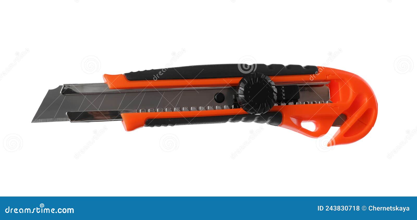 Orange Utility Knife Isolated on White. Construction Tool Stock Photo ...