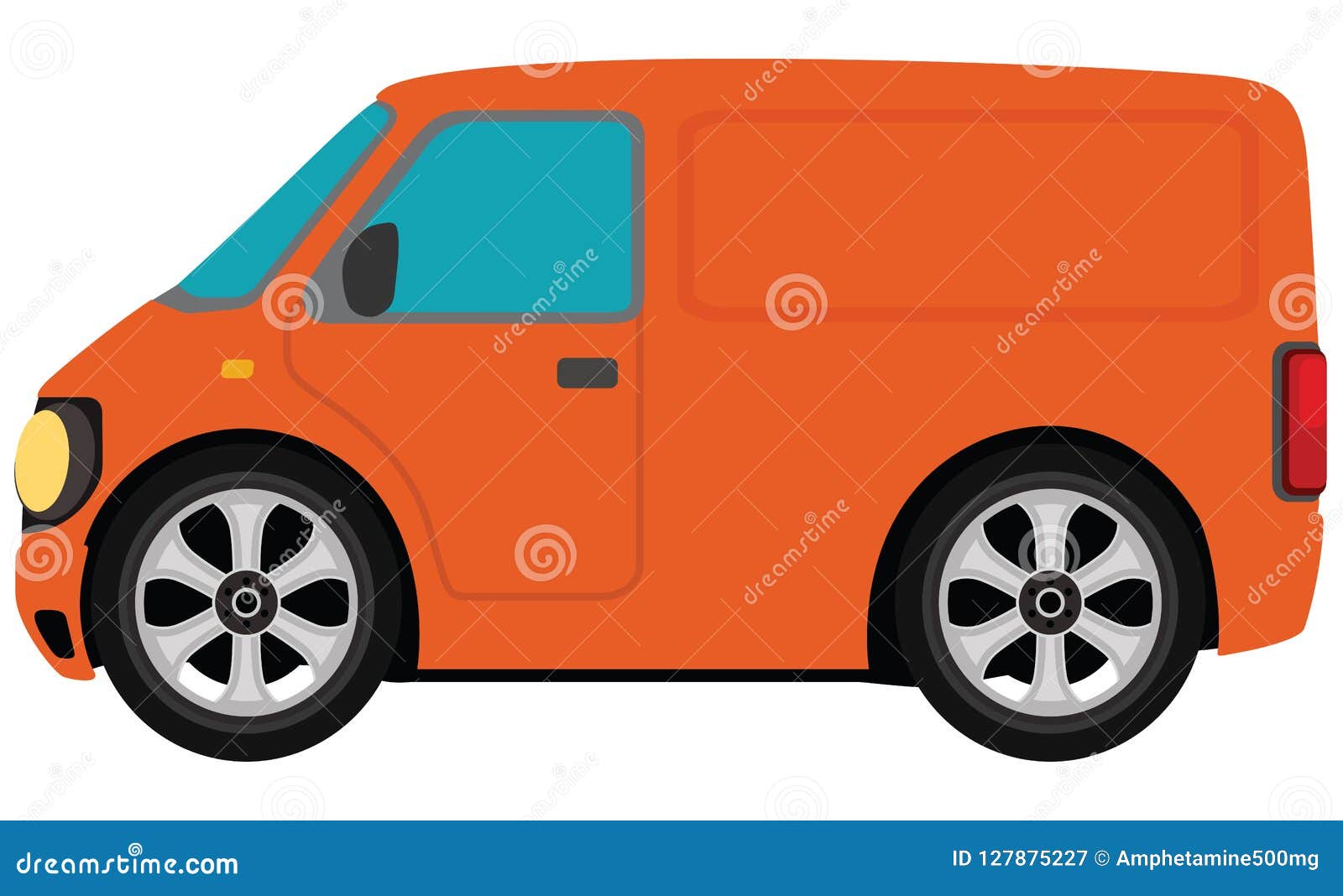 Orange van stock vector. Illustration of vector, object - 127875227