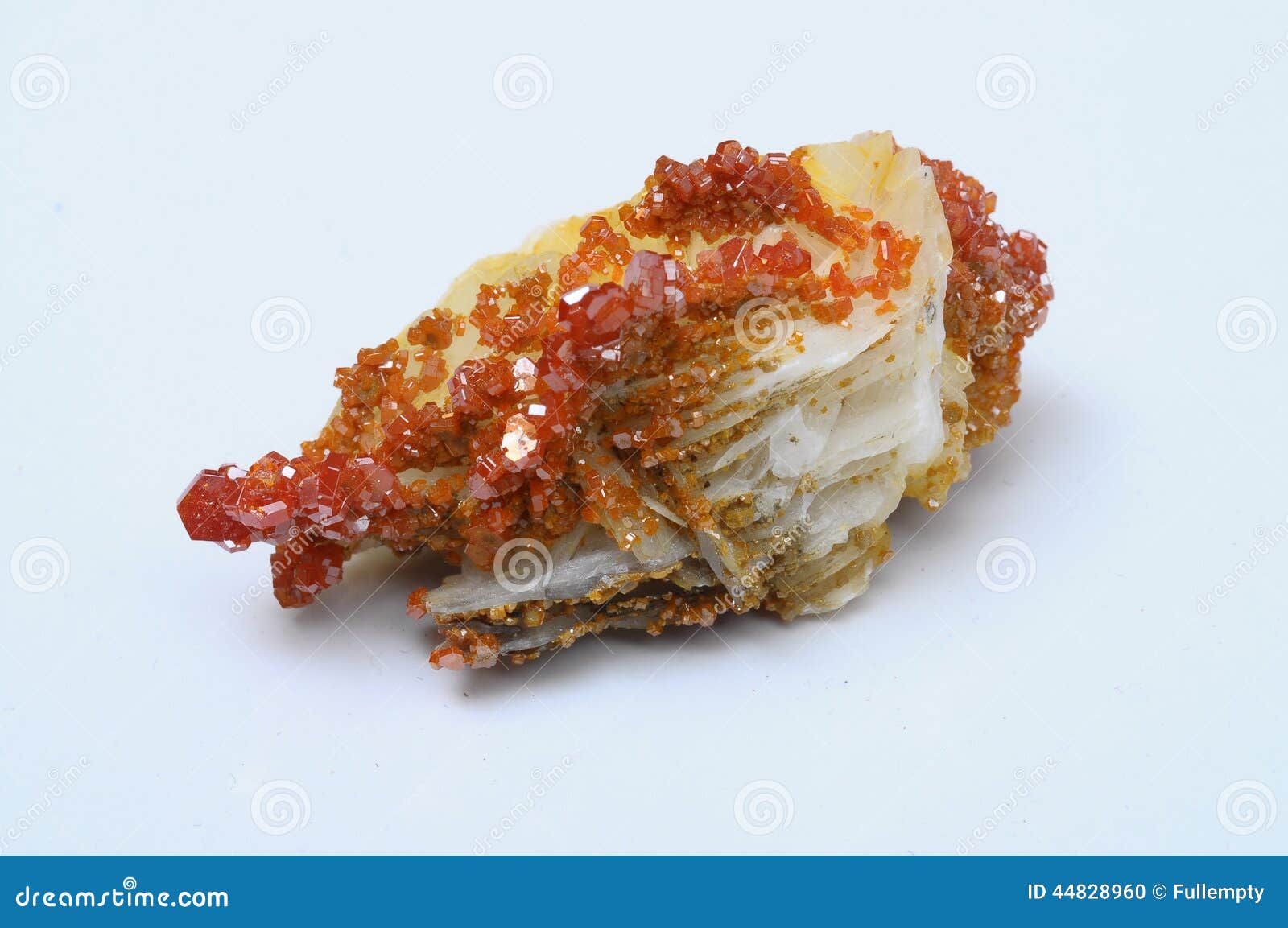 Orange Vanadinite on Barite Mineral Stock Photo - Image of gems ...