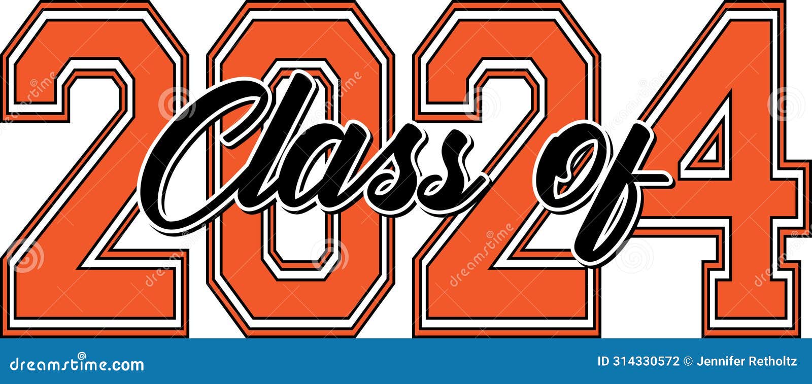 Orange Varsity Class of 2024 Stock Photo - Image of college, degree ...