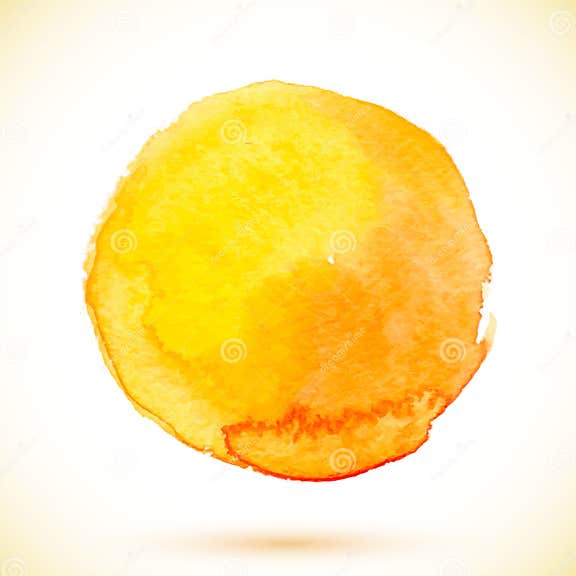 Orange Vector Isolated Watercolor Paint Circle Stock Vector ...