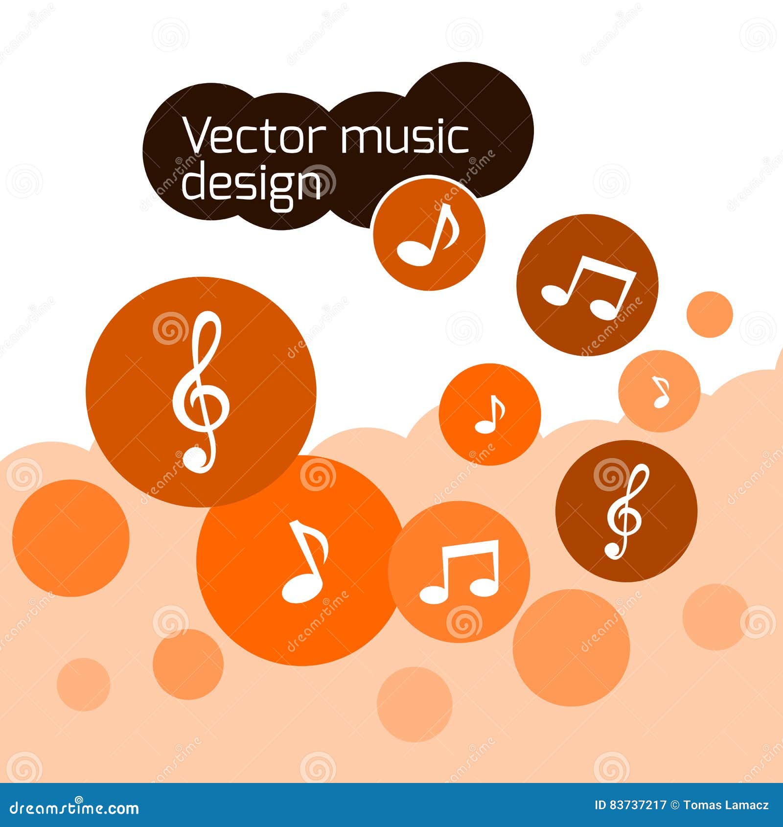 Orange vector music design stock vector. Illustration of treble - 83737217