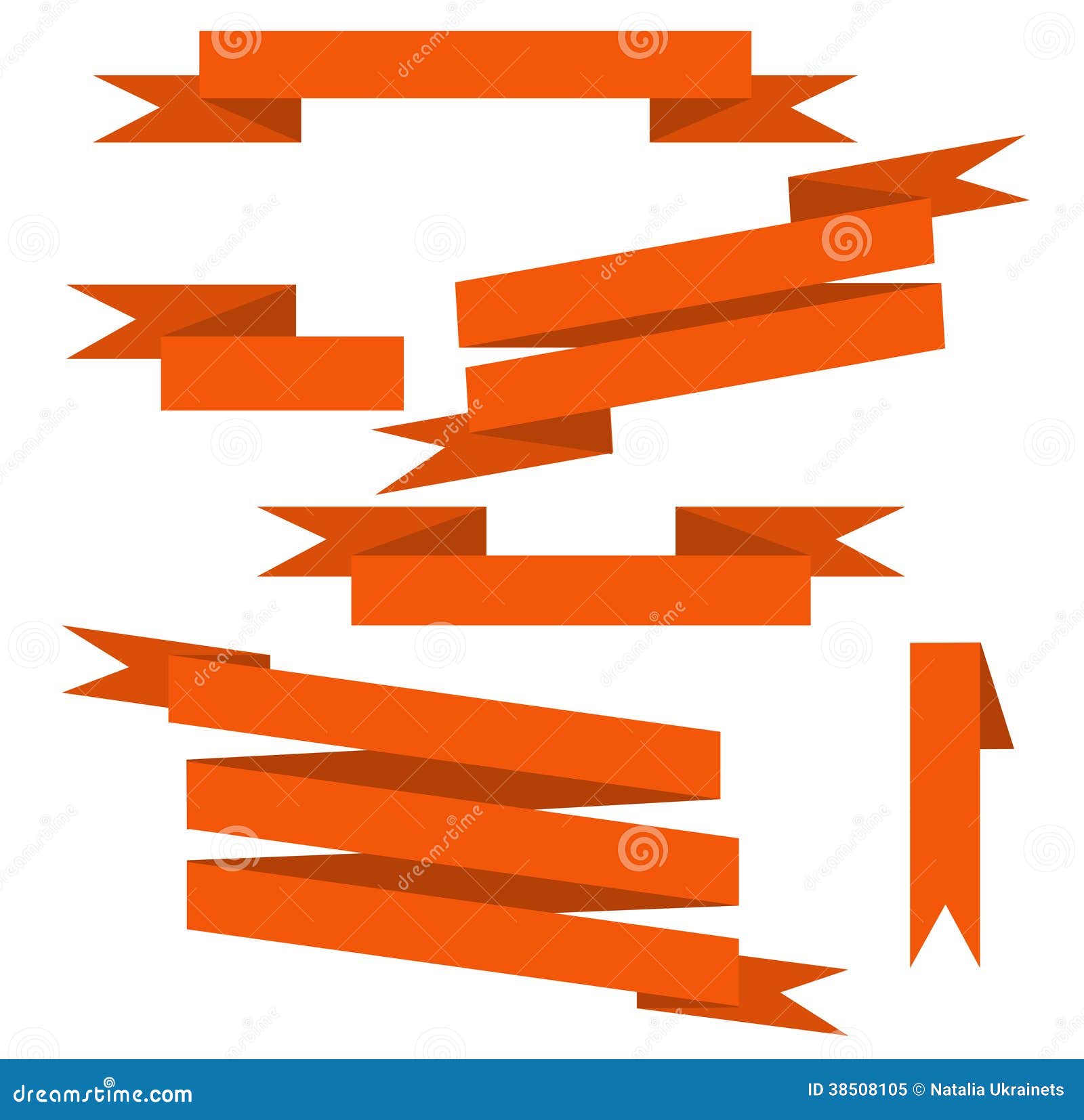Orange vector ribbons set stock vector. Illustration of great - 38508105