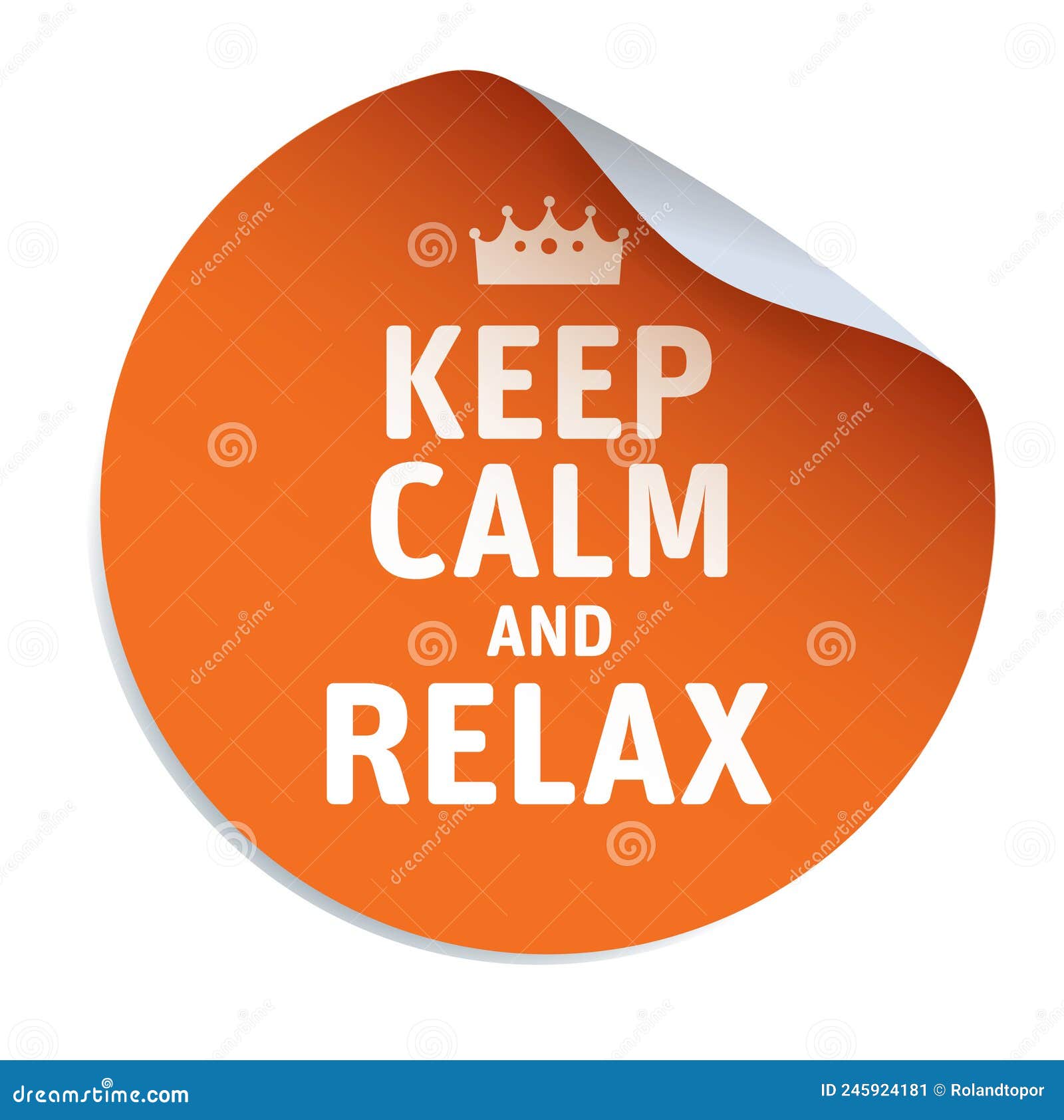 Orange Vector Sticker KEEP CALM and RELAX Stock Vector - Illustration ...