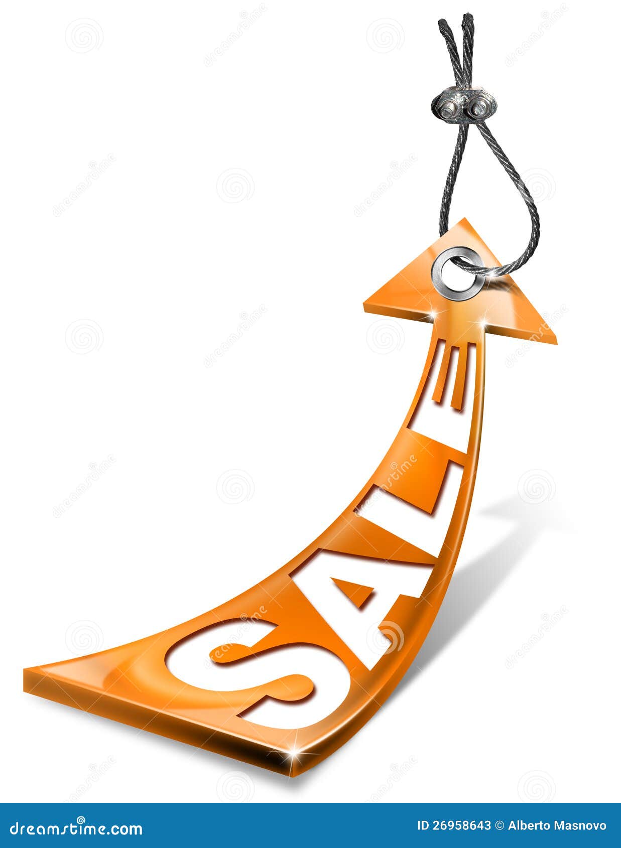 Orange Verkaufs-Pfeil-Marke Stock Abbildung - Illustration von ...