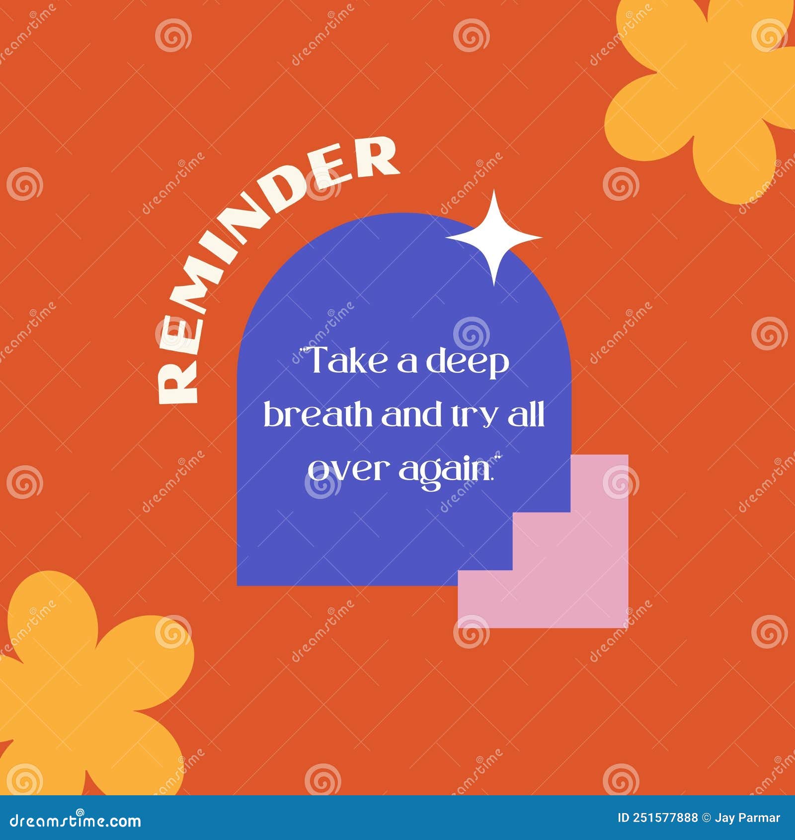 Orange Vibrant Fun Geometric Reminder Stock Illustration - Illustration ...