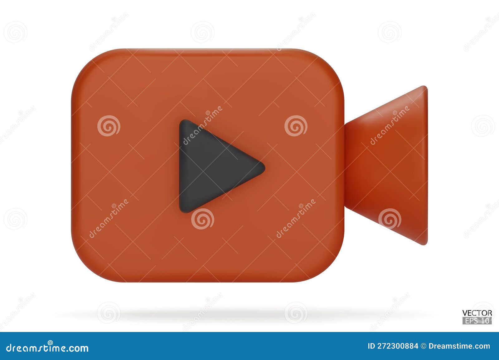 Orange Video Camera Icon Isolate on White Background. 3d Realistic ...