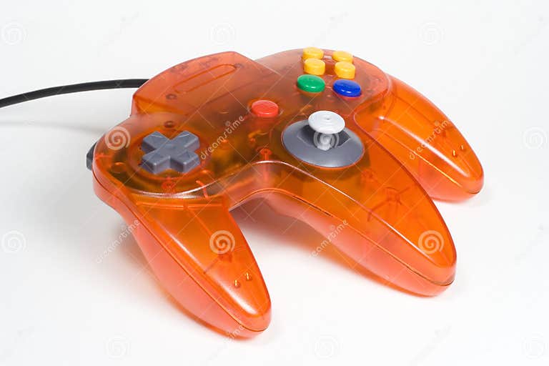 Orange Video Game Controller Stock Photo - Image of video, computer ...