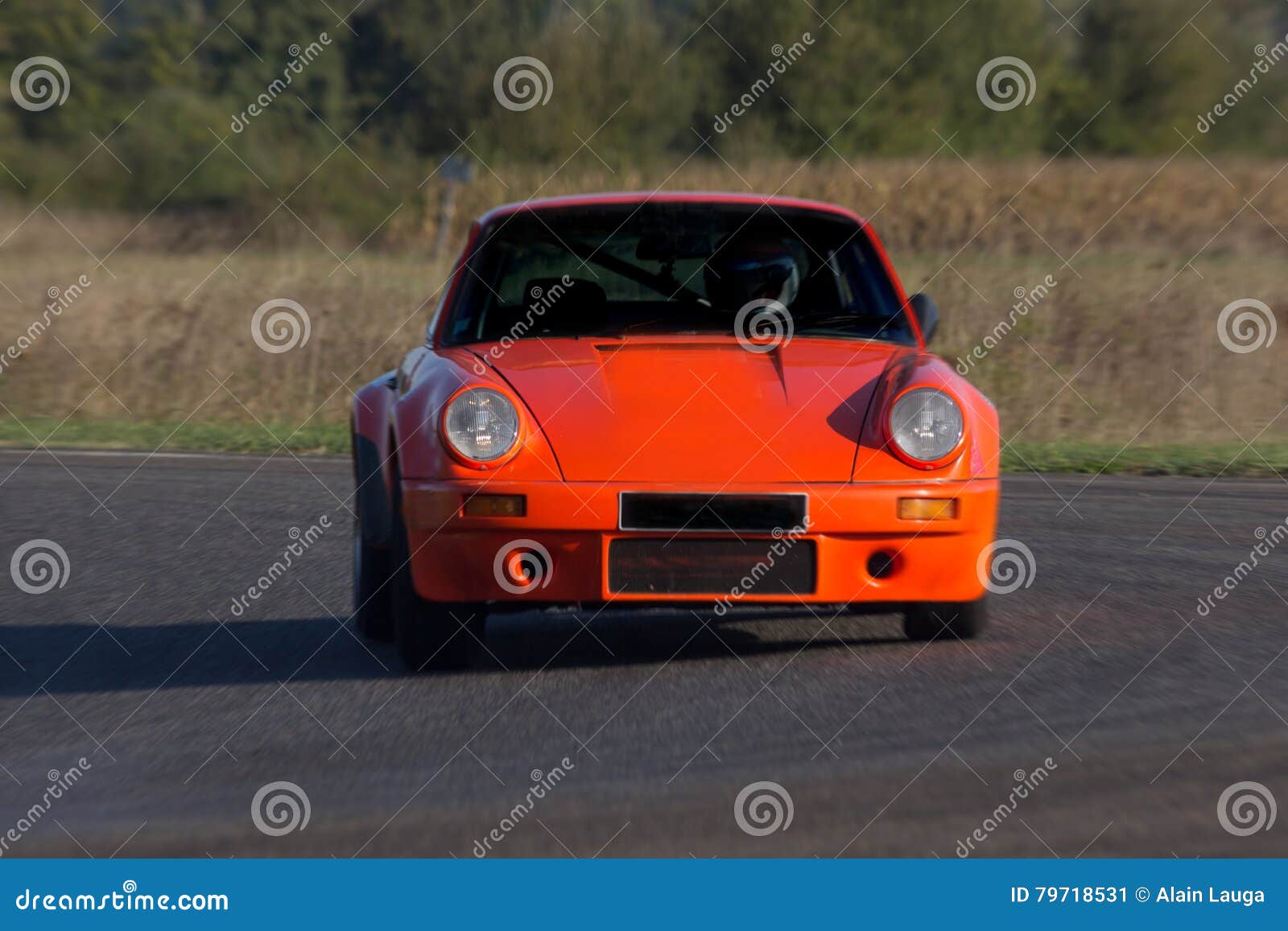 Orange vintage car. stock image. Image of classic, front - 79718531