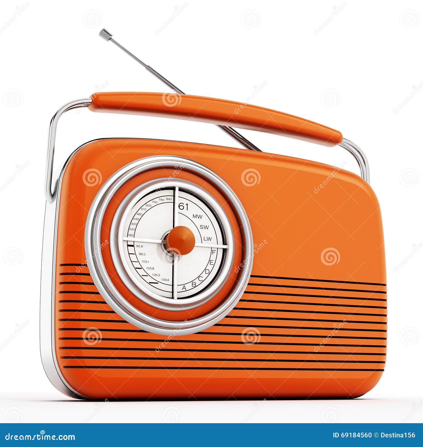 Orange vintage radio stock illustration. Illustration of radio - 69184560