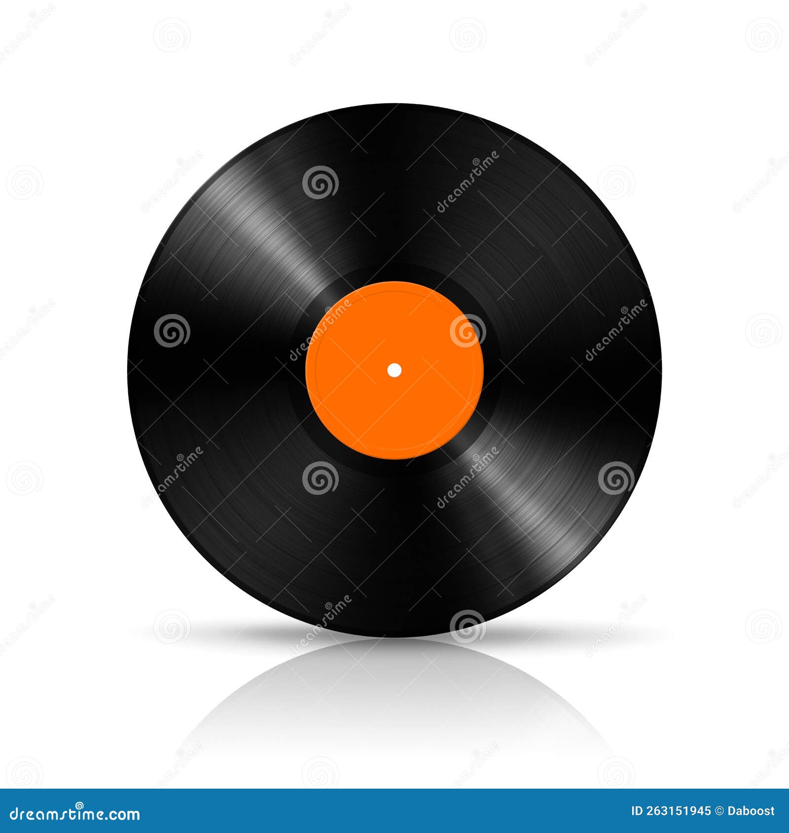Orange Vinyl Record Isolated on White Background Stock Illustration ...