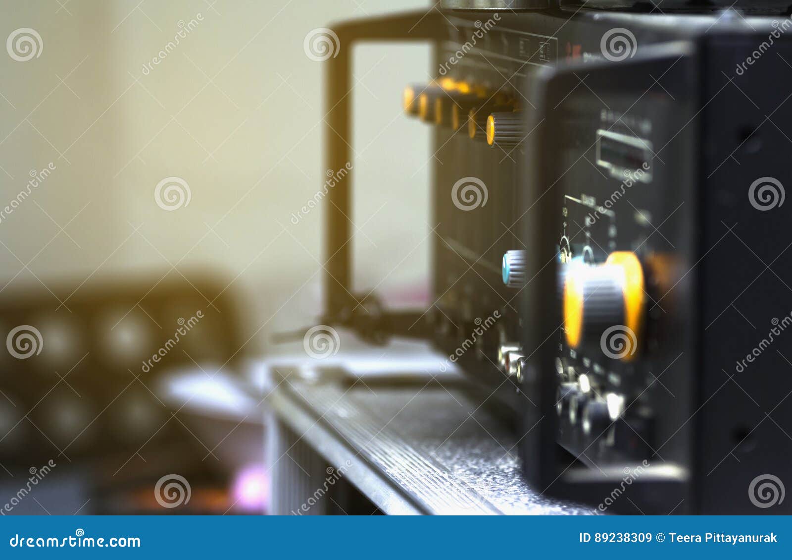 Orange Volume Control of the Audio Amplifier. Stock Image - Image of ...