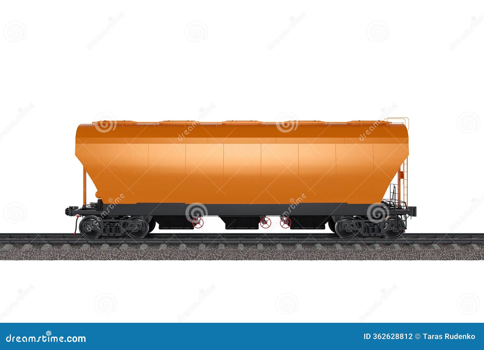 Orange Wagon Train on a White Background Stock Photo - Image of export ...