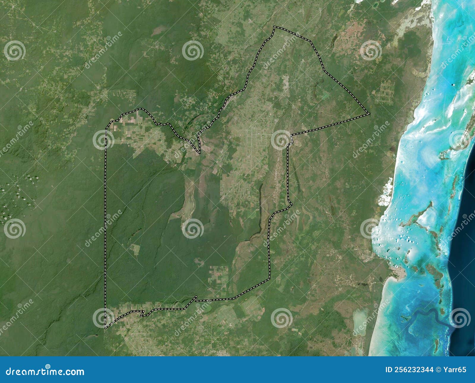 Orange Walk, Belize. Low-res Satellite. No Legend Stock Photo - Image ...
