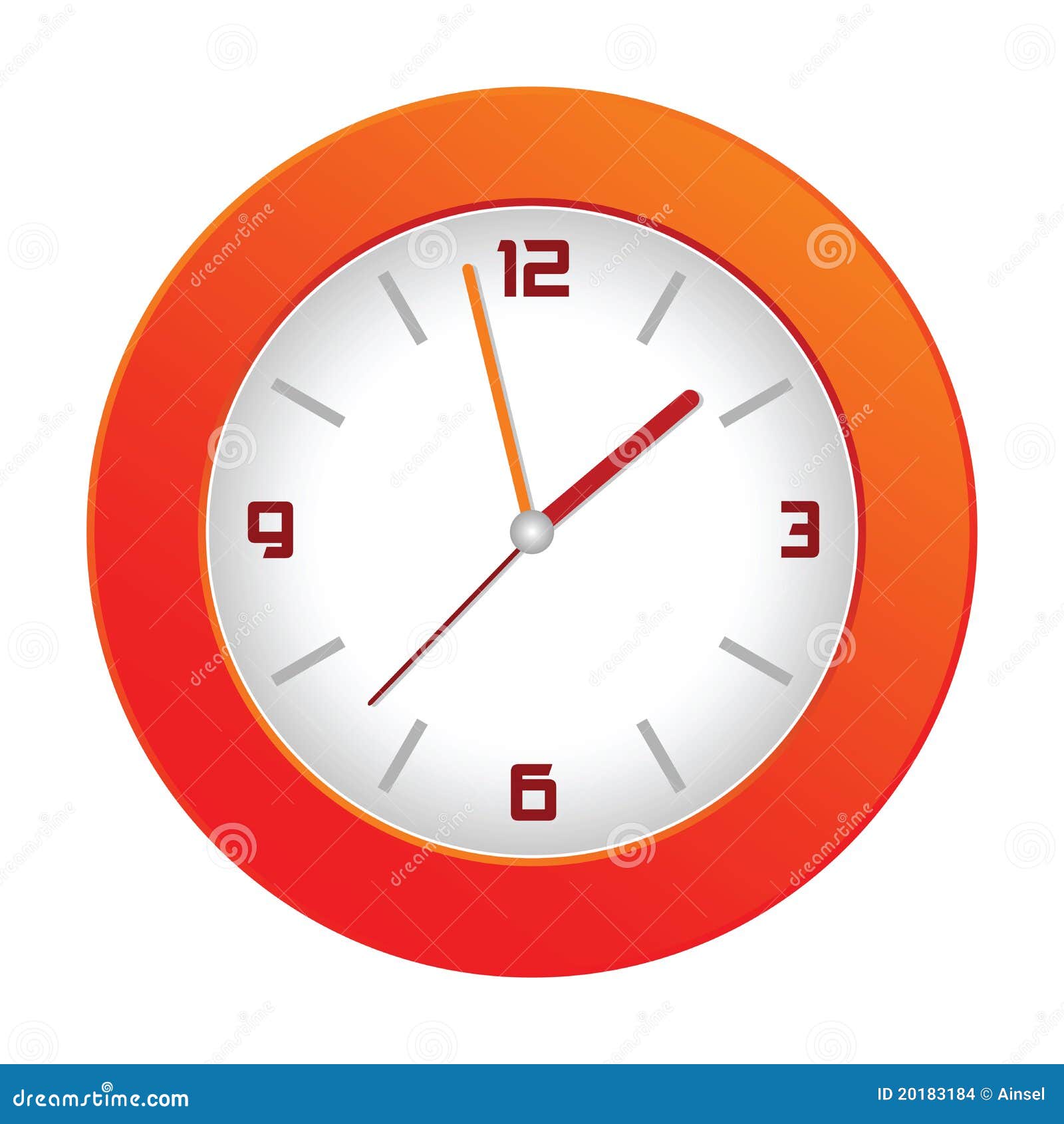 Orange wall clock stock vector. Illustration of watch - 20183184