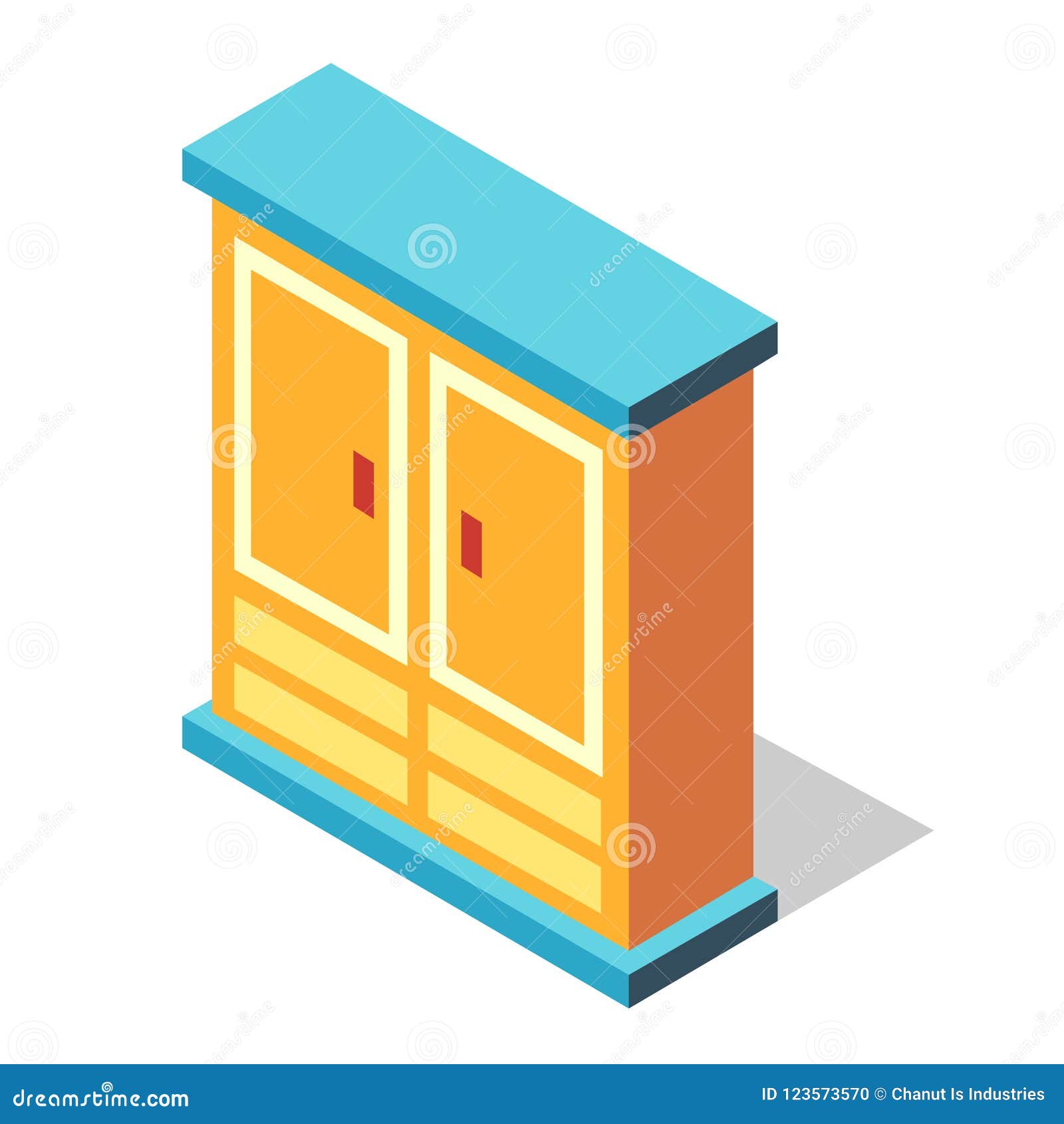 Wardrobe Isometric Illustration Stock Vector - Illustration of storage ...