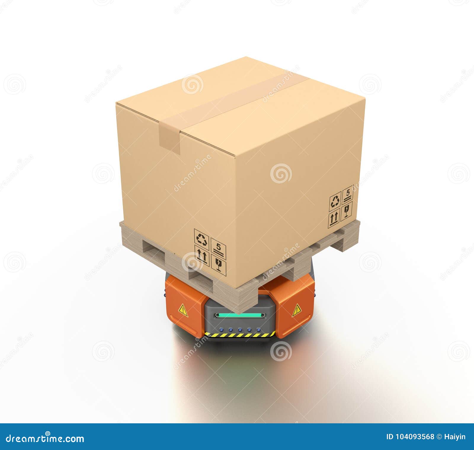 Warehouse Robot Or Robotic Assistant Deliver Boxes Royalty-Free Stock ...