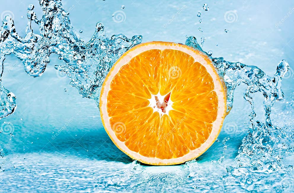 Orange and water stock image. Image of refreshment, water - 15472925