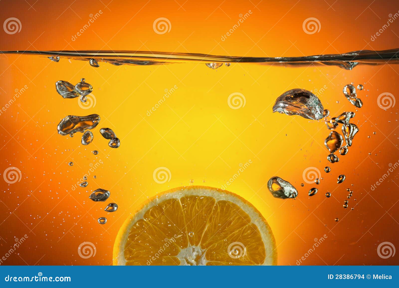 Orange in water stock photo. Image of fruits, bubble - 28386794