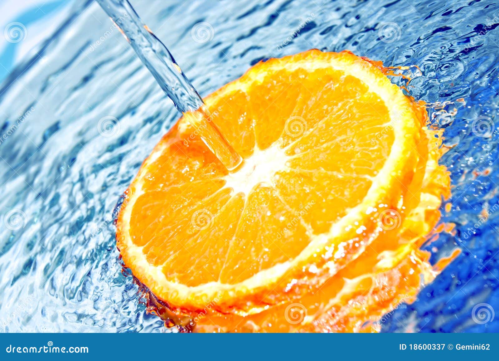 Orange in water splash stock image. Image of juicy, power - 18600337