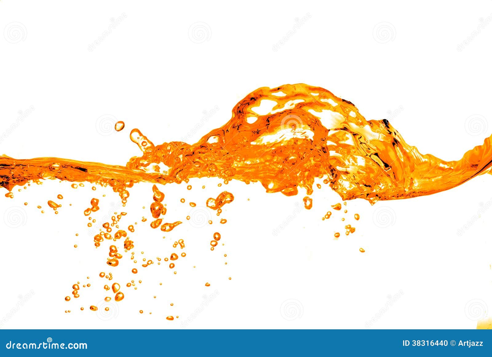 Orange Water Splash Isolated Stock Photo - Image of flow, beer: 38316440