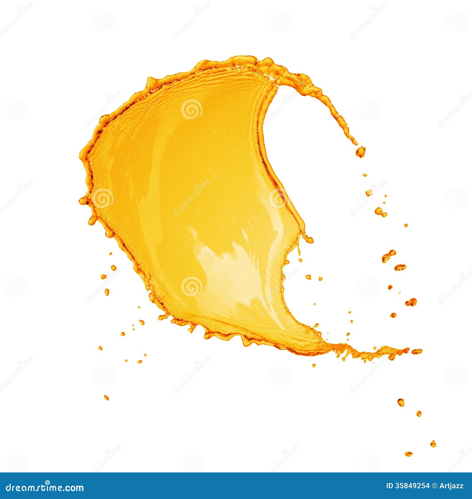 Orange Water Splash Isolated on White Stock Photo - Image of health ...