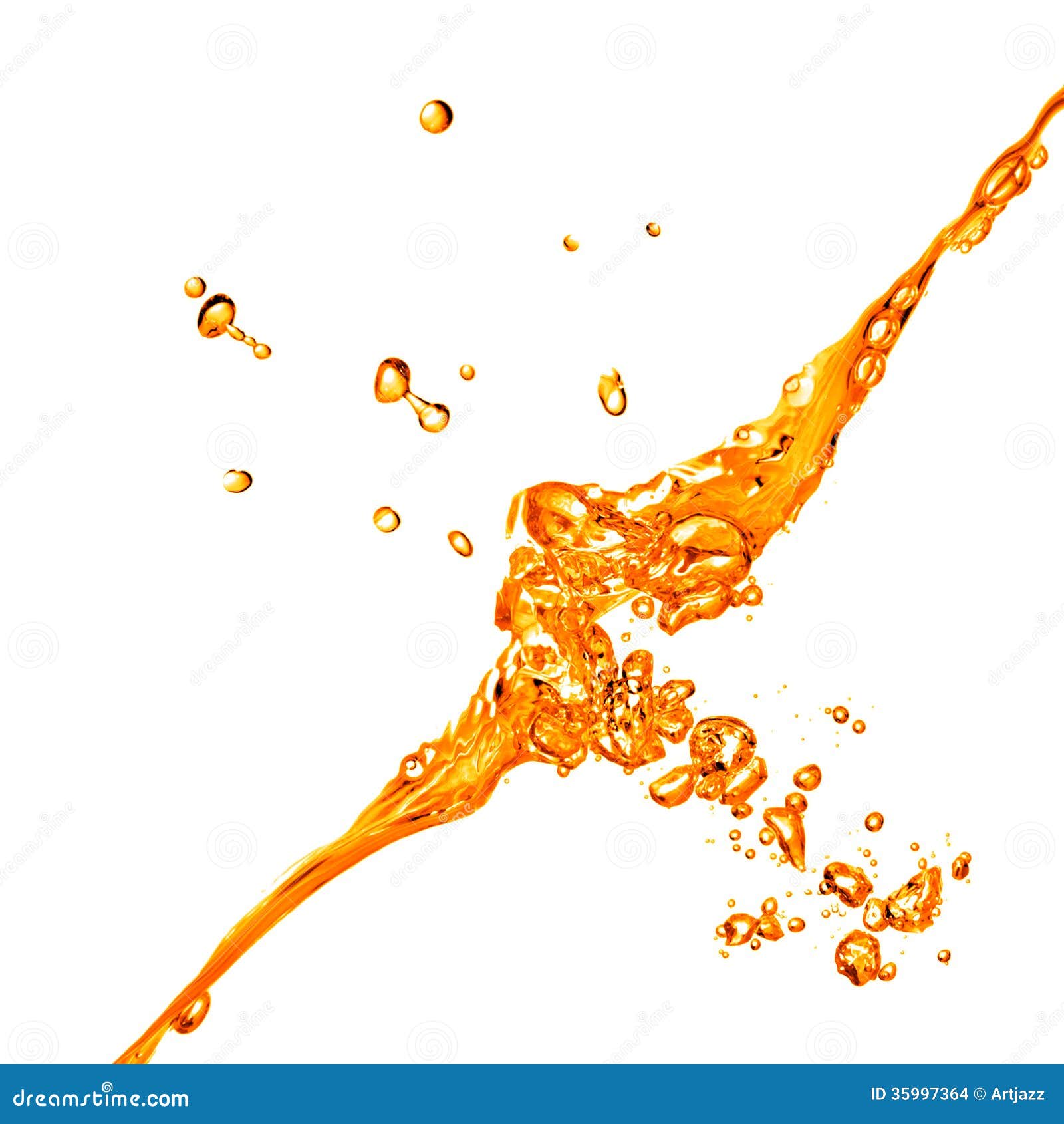 Orange Water Splash Isolated on White Stock Photo - Image of abstract ...