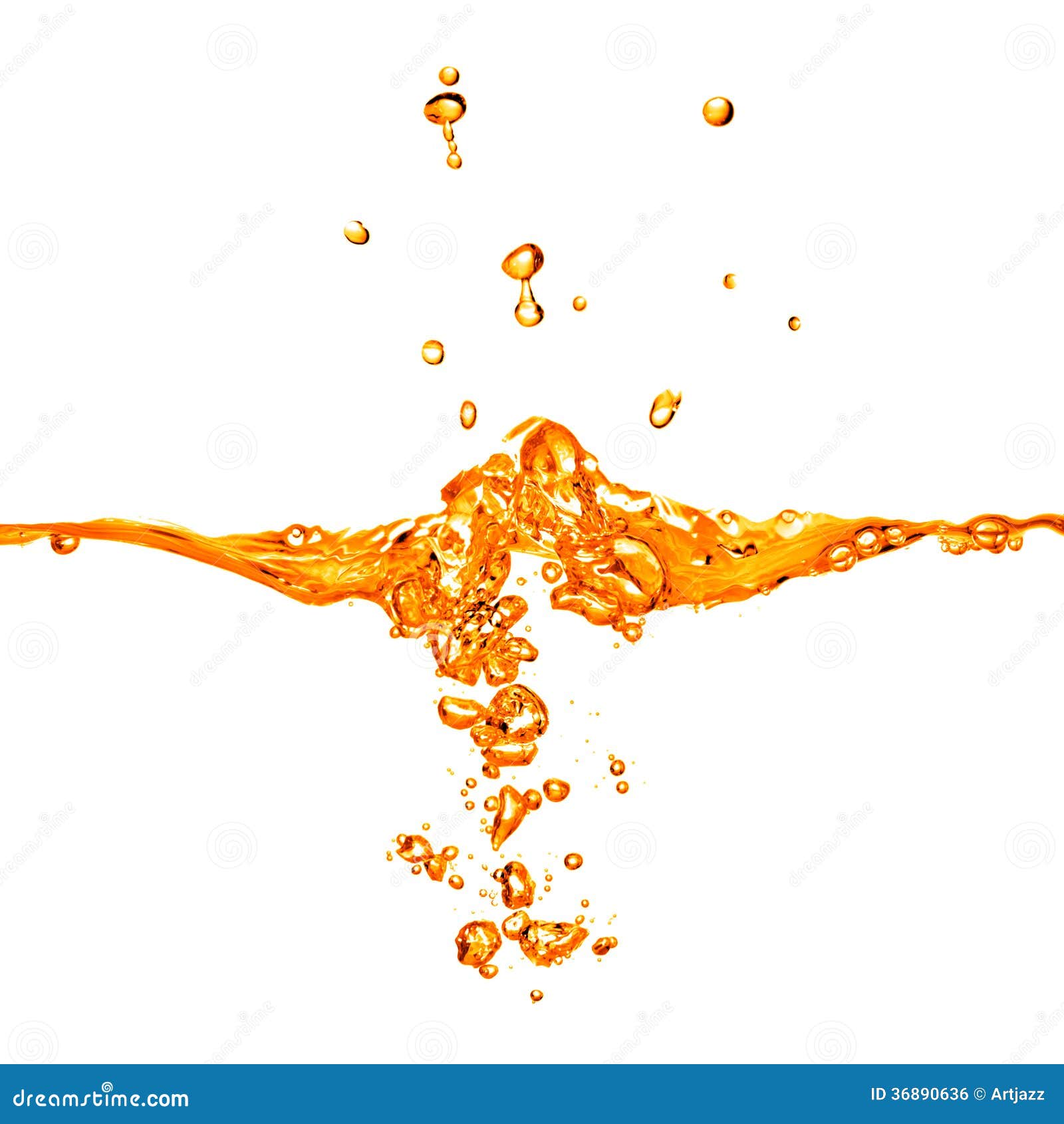 Orange Water Splash Isolated on White Stock Photo - Image of isolated ...