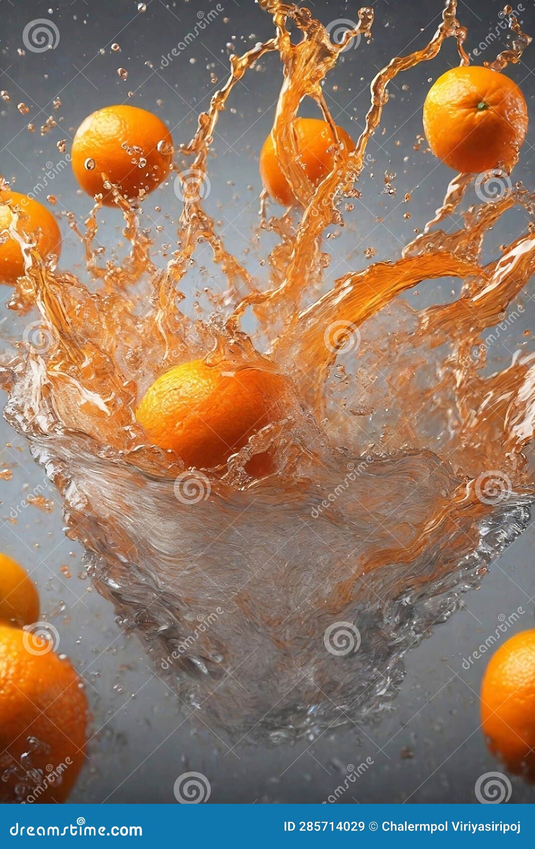 Orange in water splash. stock illustration. Illustration of glass ...