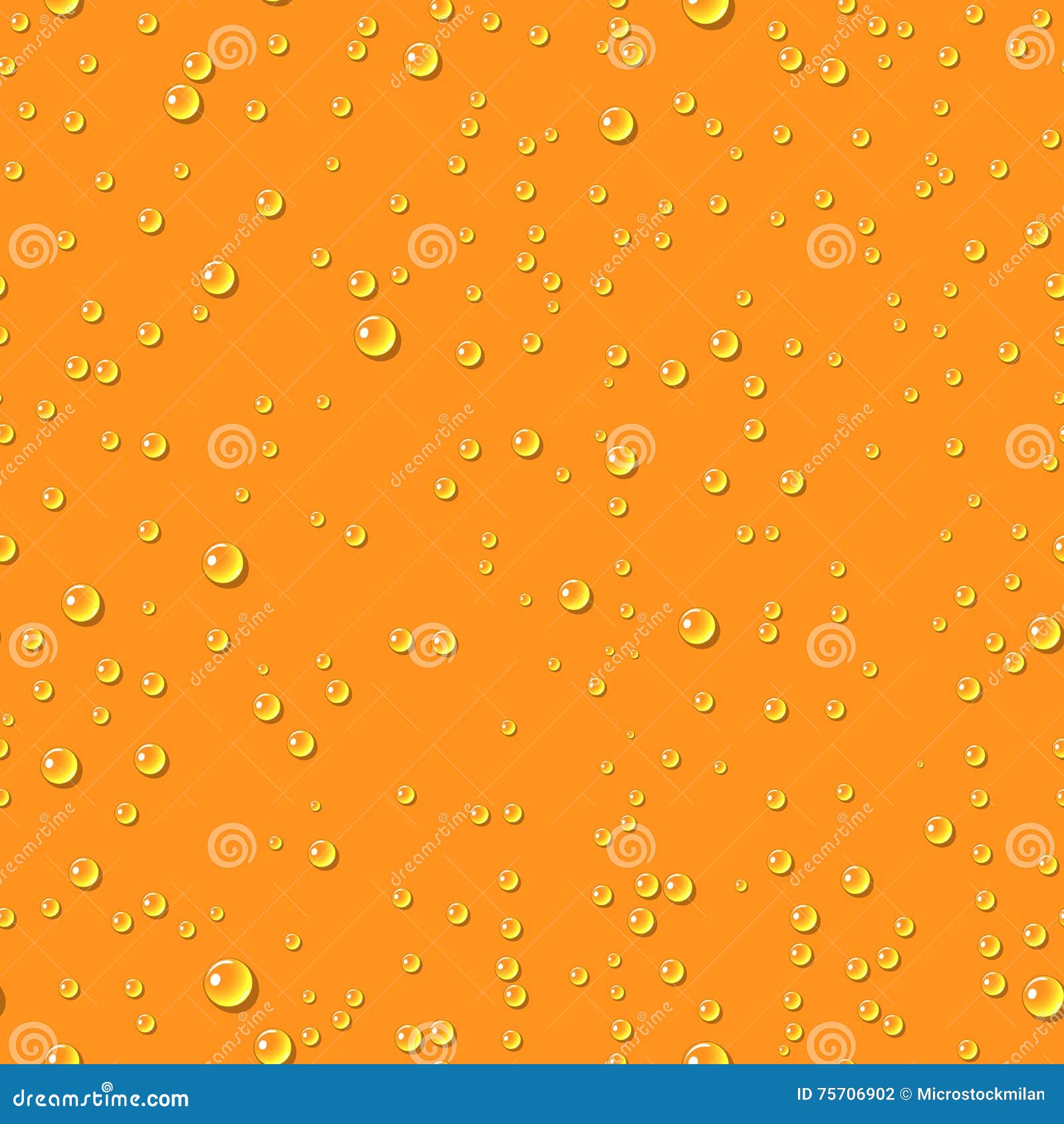 Orange Water Transparent Drops Seamless Pattern. Stock Vector ...