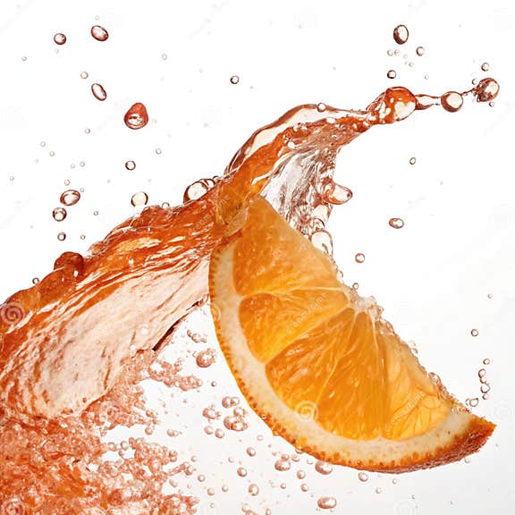Orange Water Wave on White Background Stock Illustration - Illustration ...