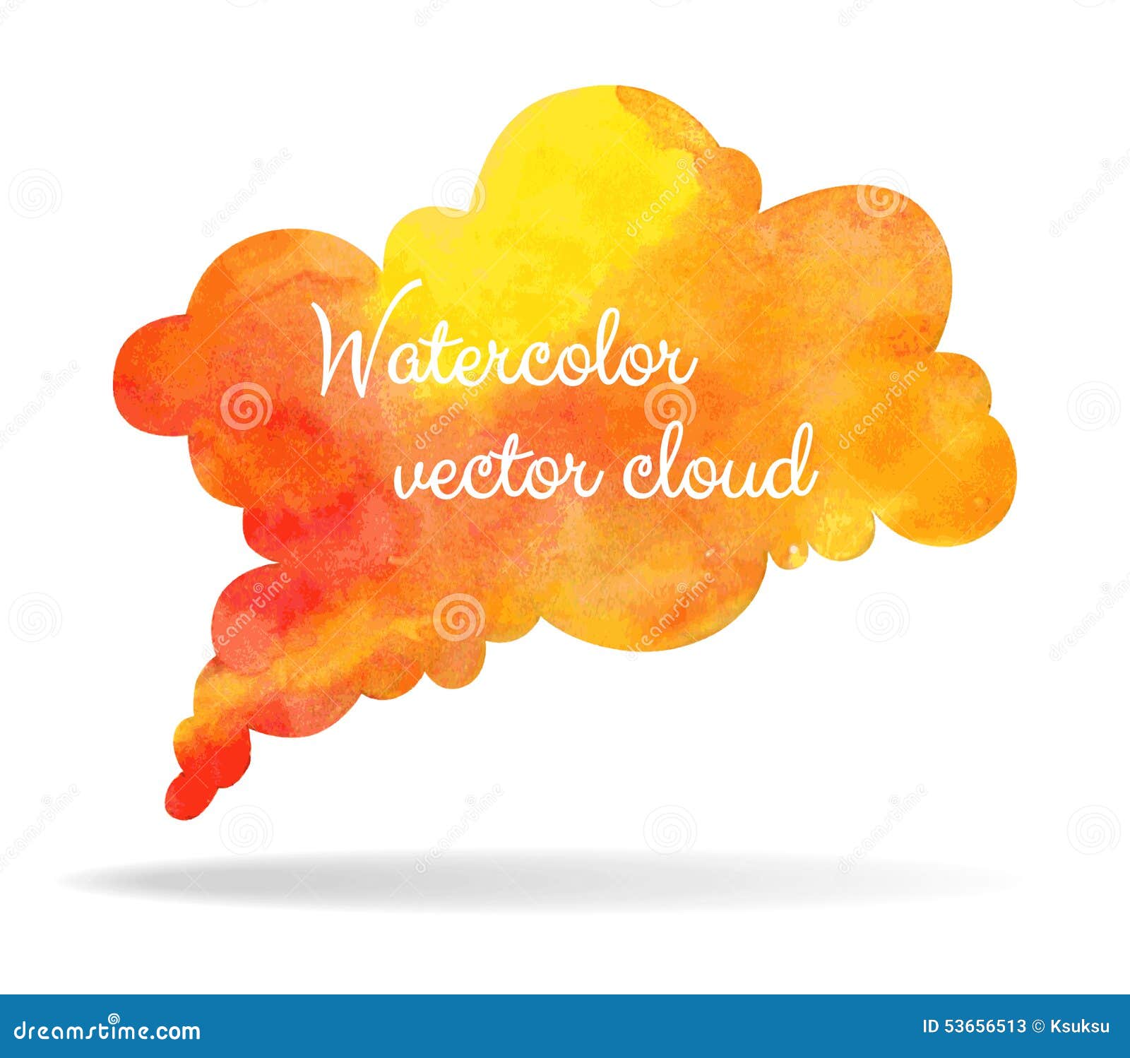 Orange watercolor cloud stock vector. Illustration of design - 53656513