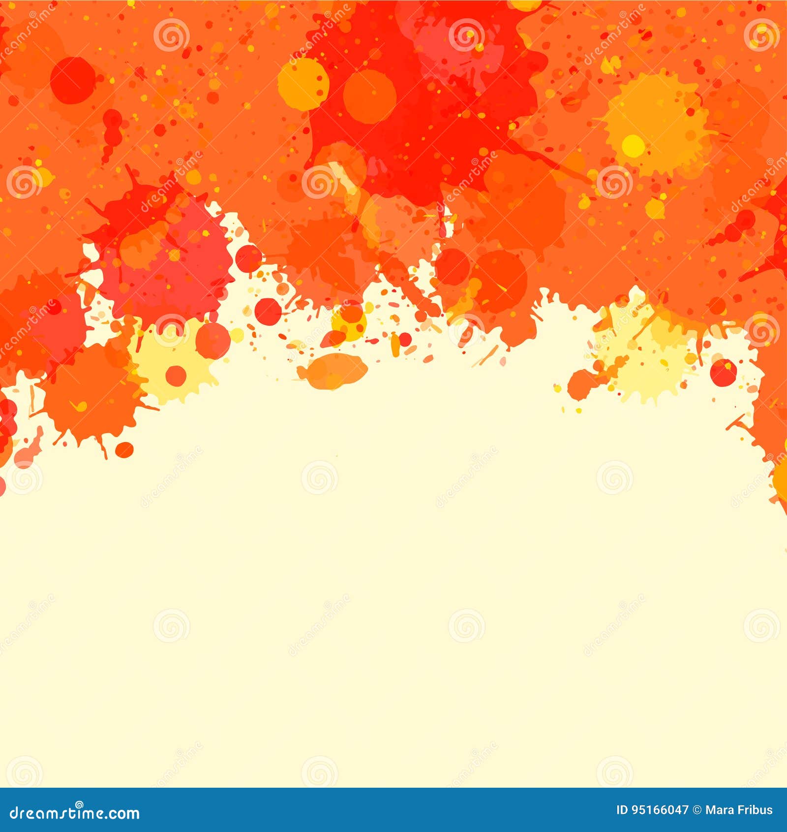 Orange Watercolor Paint Splashes Frame Stock Vector - Illustration of ...