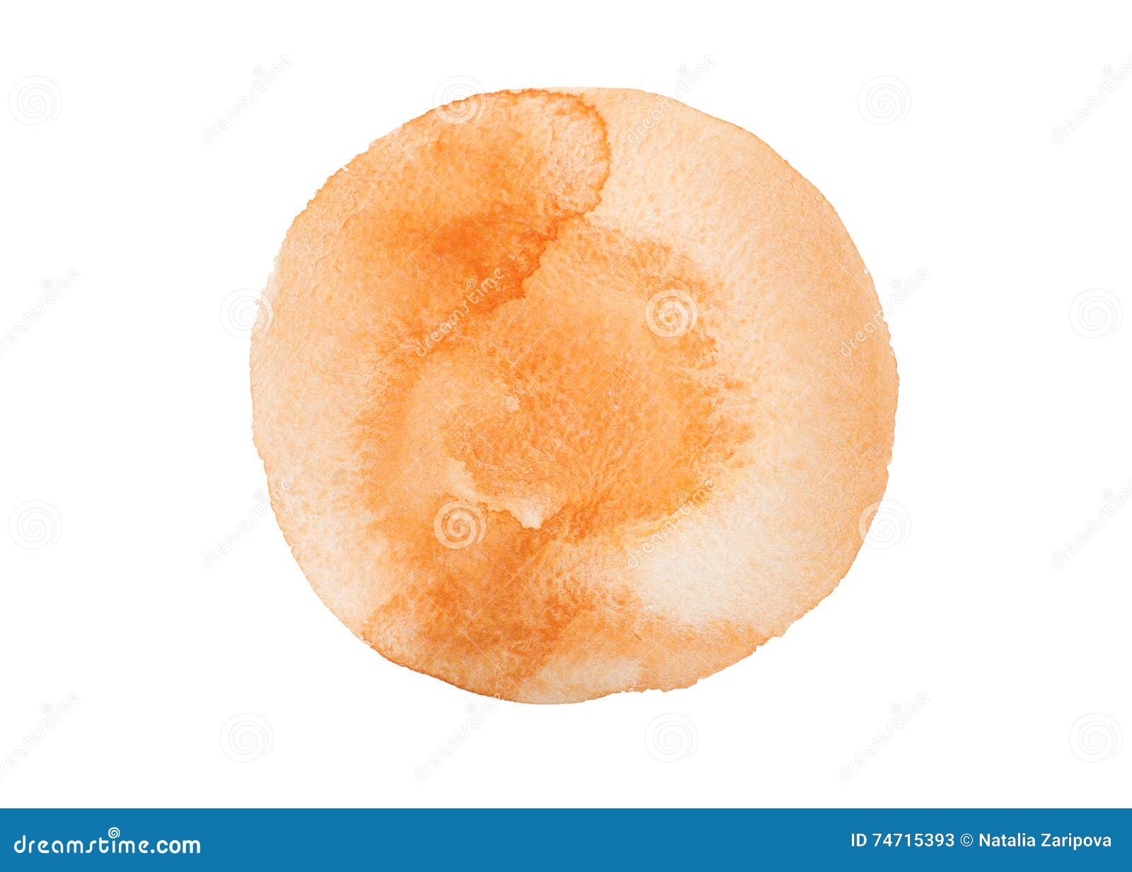 Orange Watercolor Round Isolated on White Background Stock Image ...