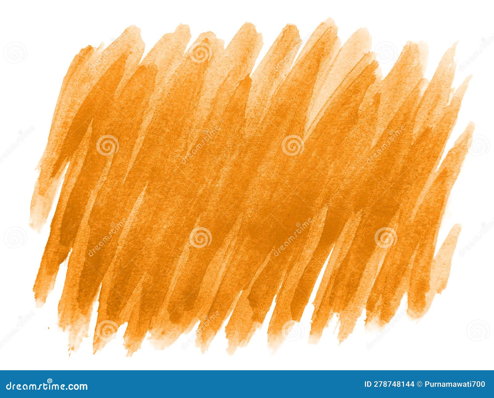 Orange Watercolor Scribble Texture. Abstract Watercolor on White ...