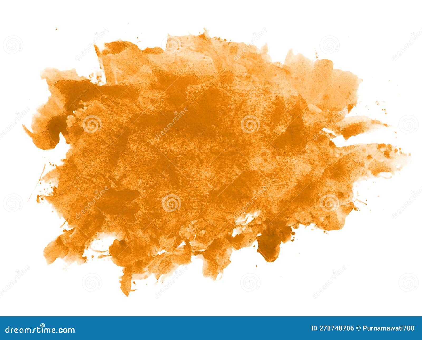 Orange Watercolor Scribble Texture. Abstract Watercolor on White ...