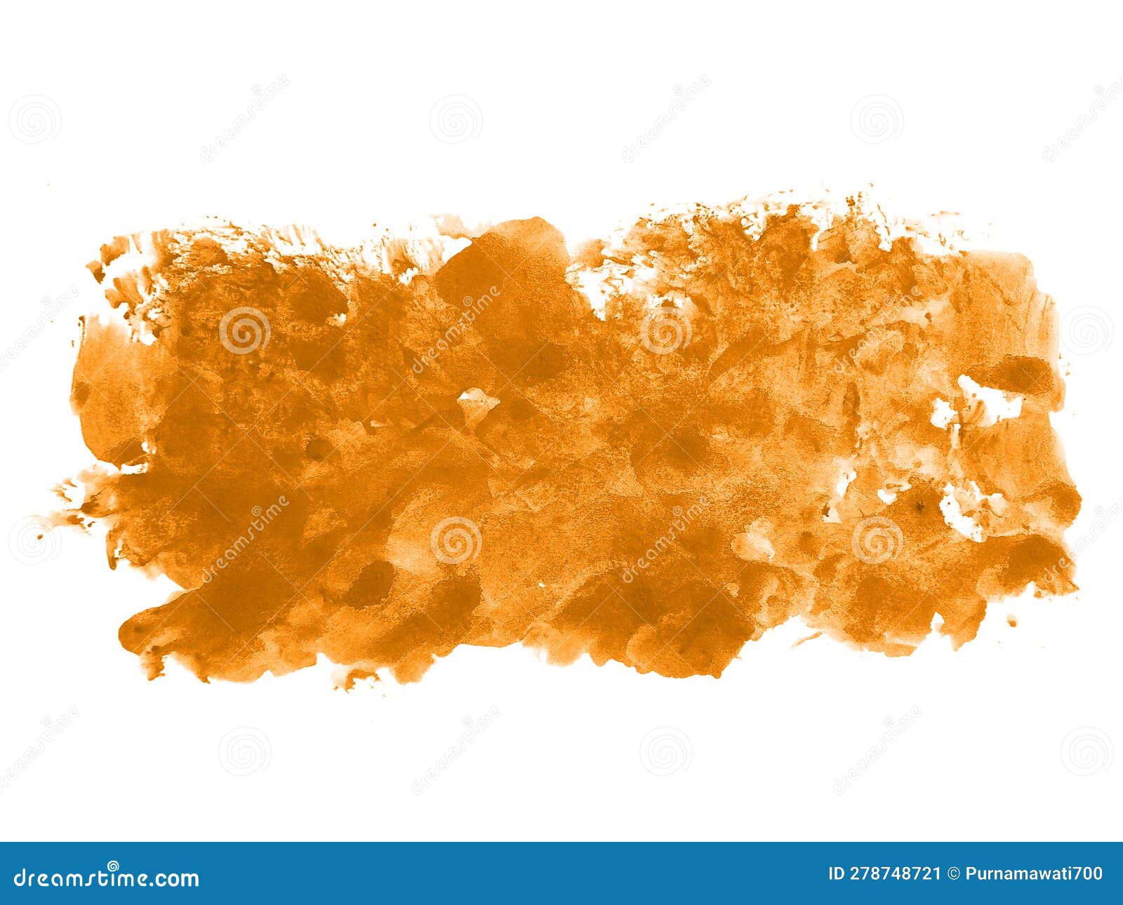 Orange Watercolor Scribble Texture. Abstract Watercolor on White ...