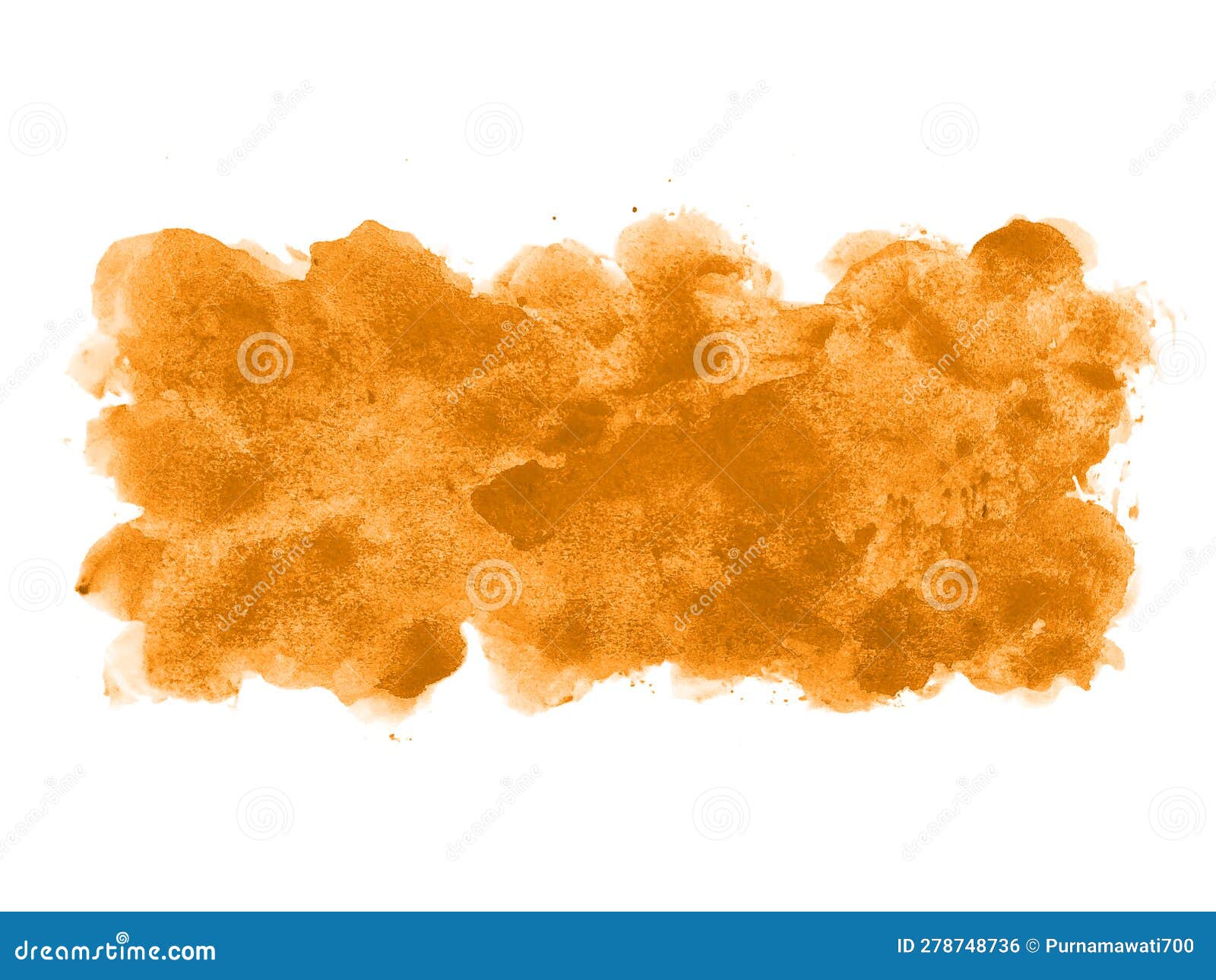 Orange Watercolor Scribble Texture. Abstract Watercolor on White ...