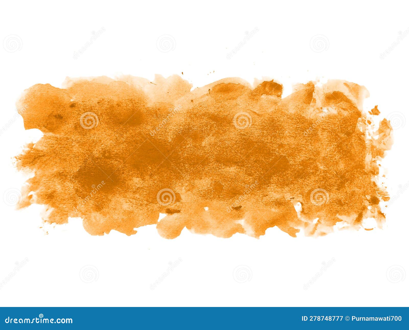 Orange Watercolor Scribble Texture. Abstract Watercolor on White ...