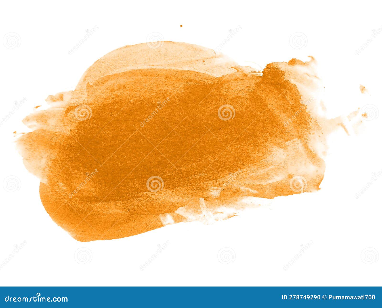 Orange Watercolor Scribble Texture. Abstract Watercolor on White ...