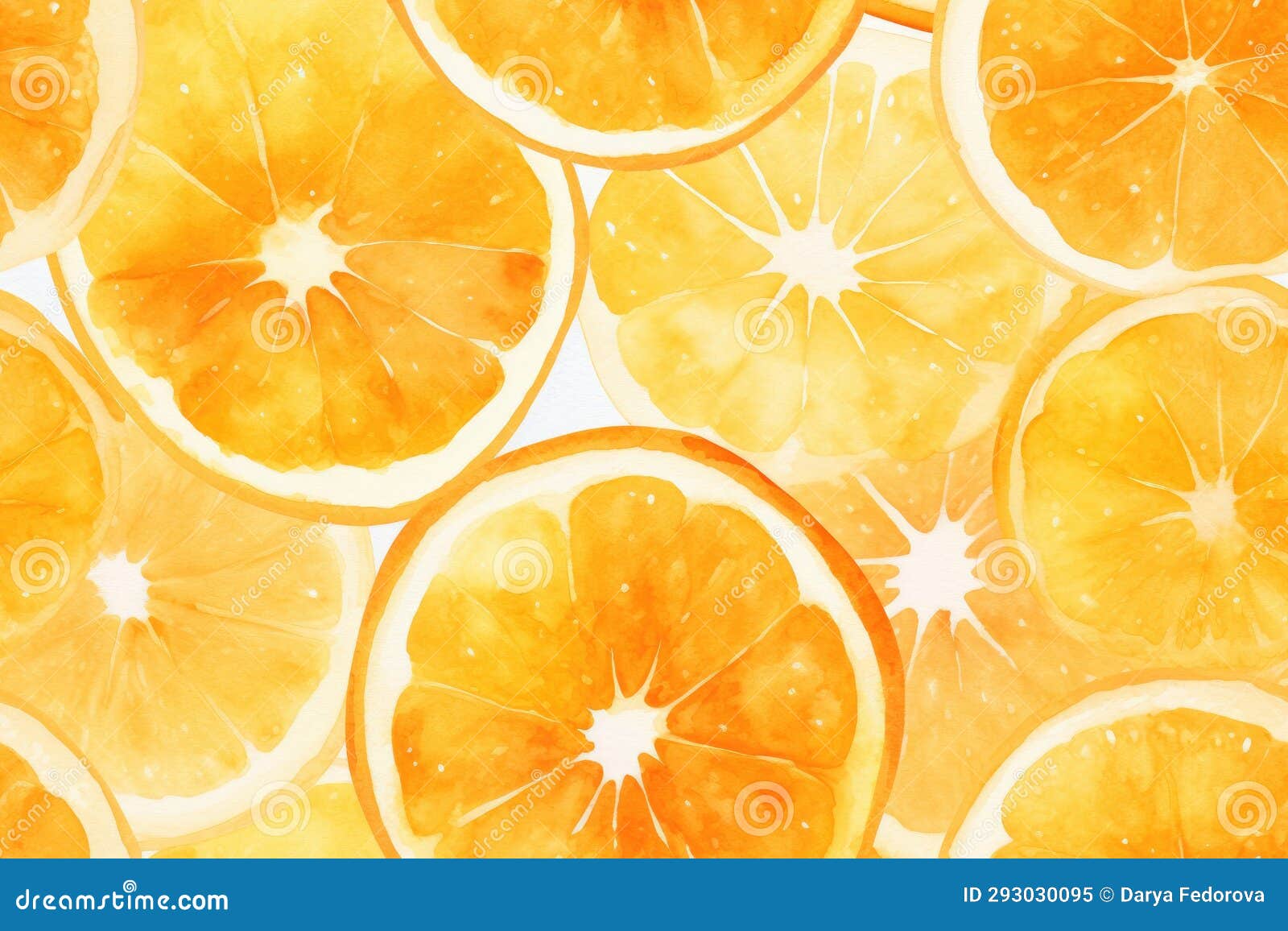 Orange Watercolor Seamless Pattern for Background. Food Abstract ...